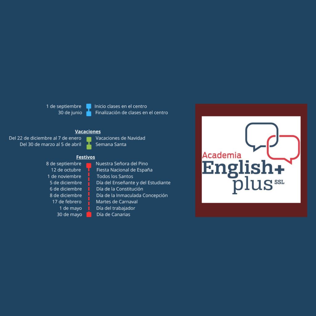 Calendario Escolar - Academia de Idiomas EnglishPlus